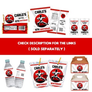 Editable Karate Birthday Party Candy Bar Wrappers Martial Arts Birthday ...
