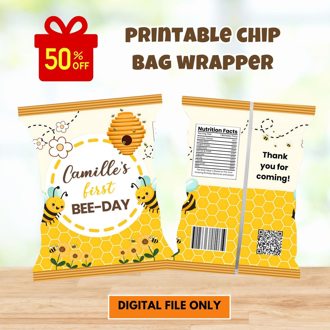 Editable Bee Chip Bag Label Template Honey Bee Party Labels Sweet to ...
