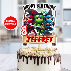 Personalized Ninja Cake Topper Printable Ninja Cake Decorations Ninja ...
