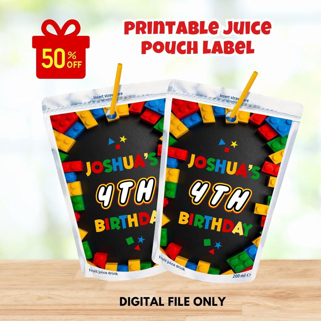 Building Blocks Juice Pouch Label Printable Capri Sun Label Template ...