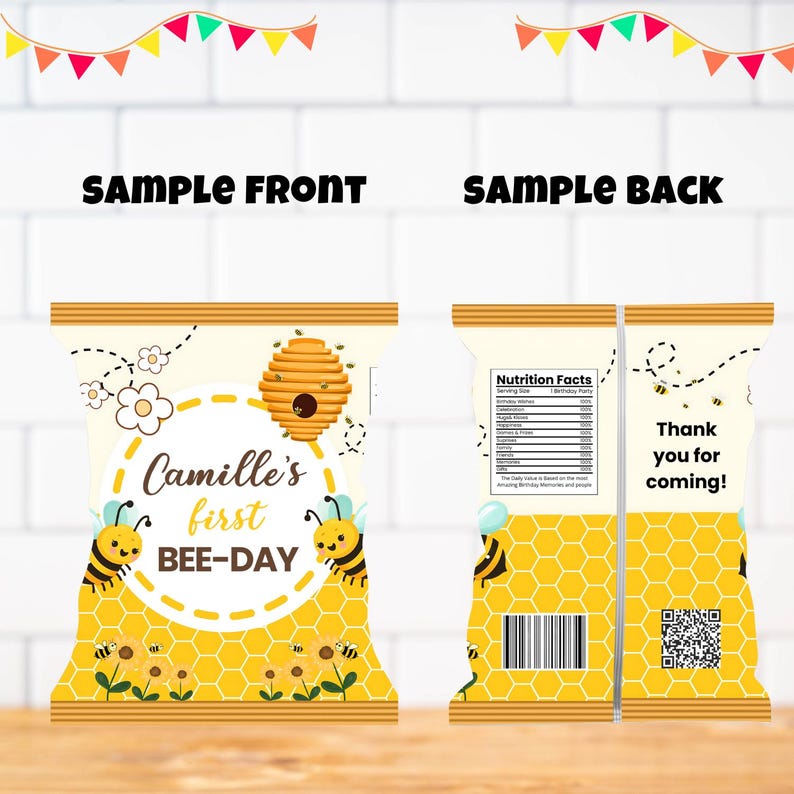 Editable Bee Chip Bag Label Template Honey Bee Party Labels Sweet to ...