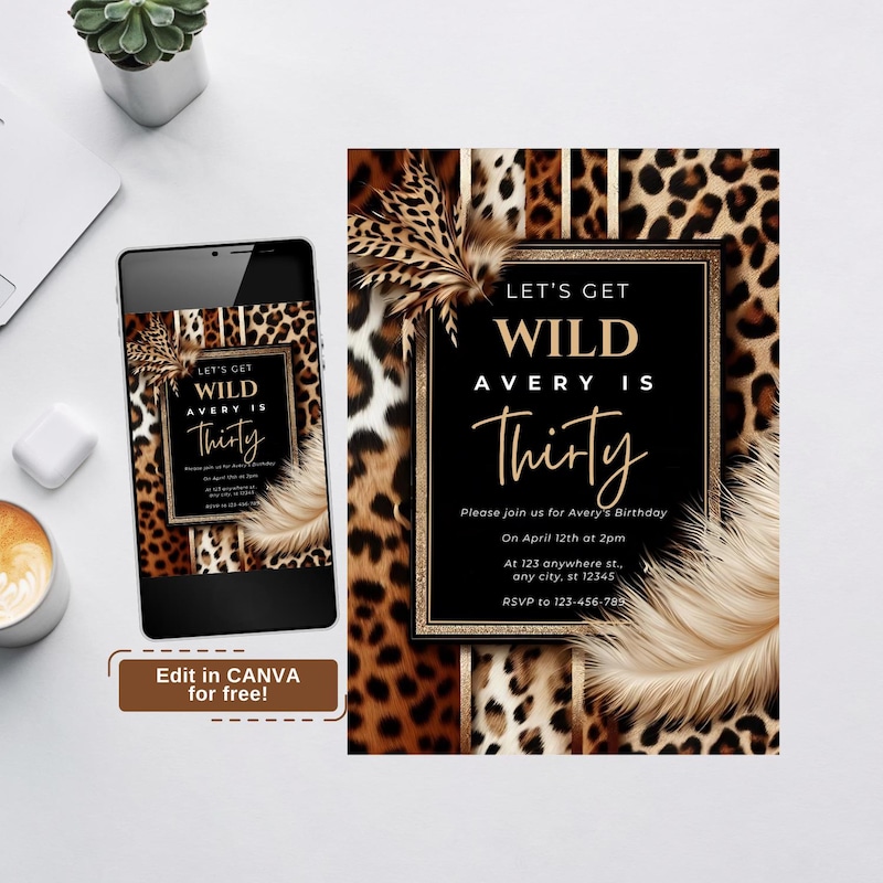 Animal Print Invite - Etsy