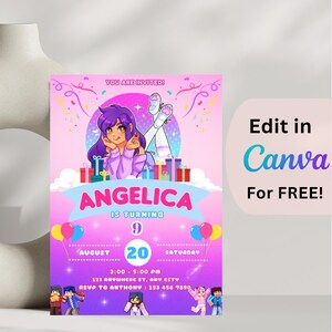 Editable Aphmau Birthday Invitation, Aphmau Invitation, Minecrafter ...