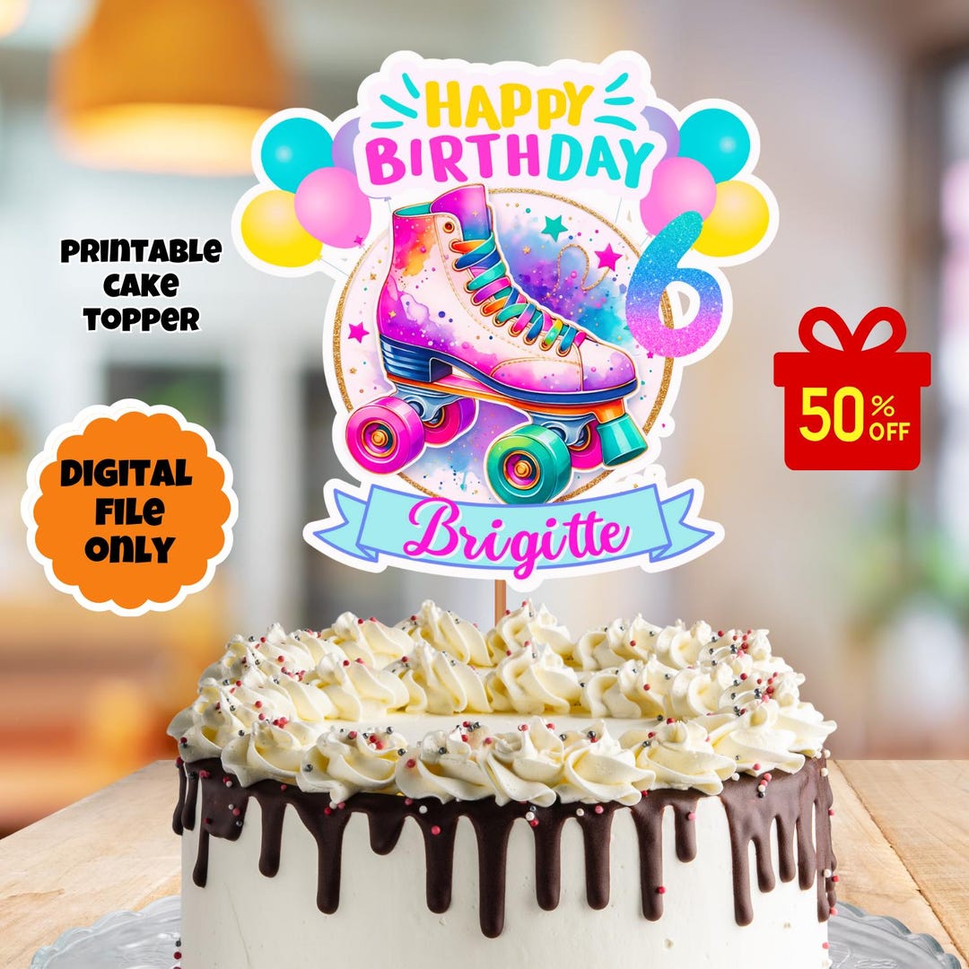 Roller Skate Cake Topper, Roller Skate Cake Decorations, Pink Roller ...