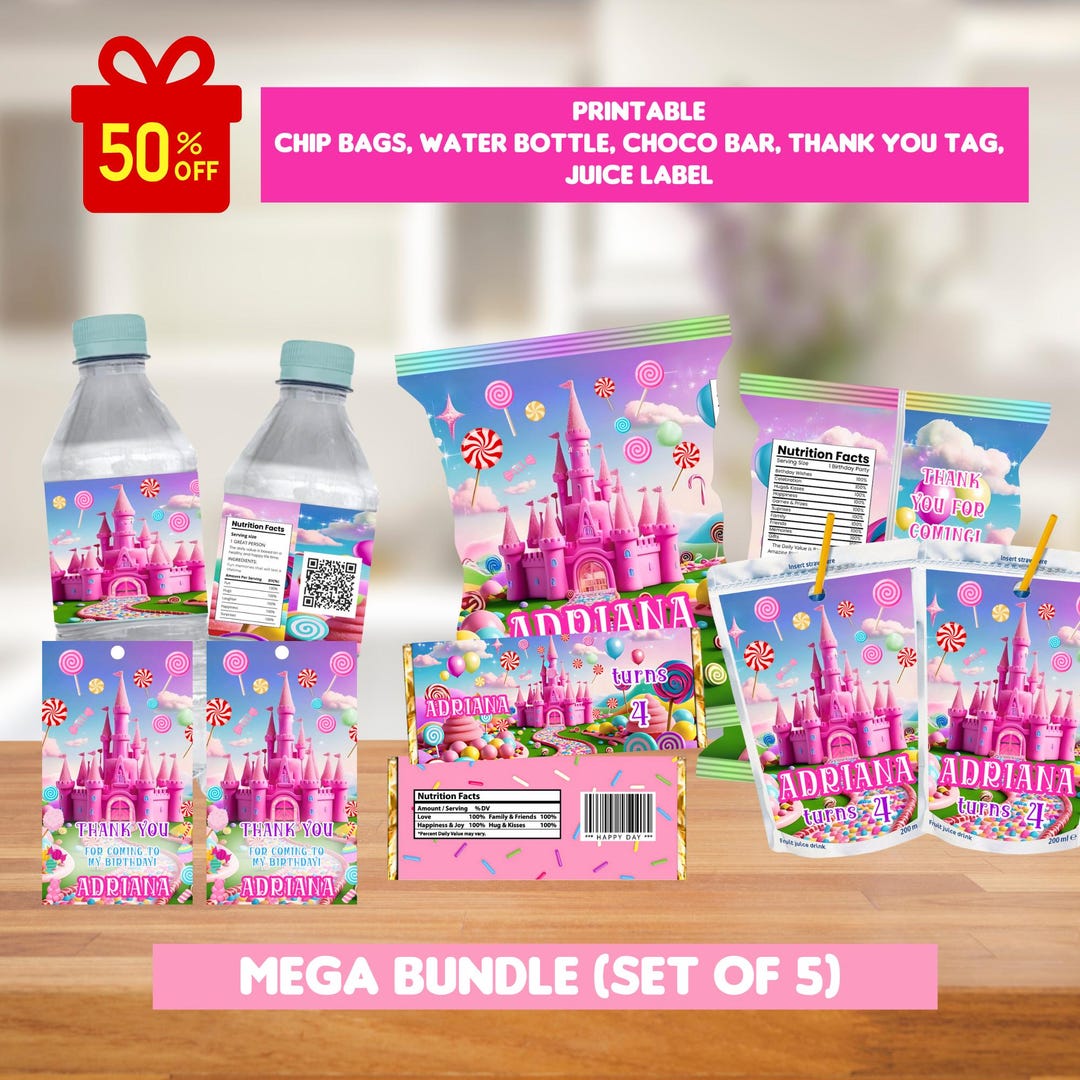 Editable Candy Land Birthday Bundle, Sweets Birthday Pack, Party Bundle ...