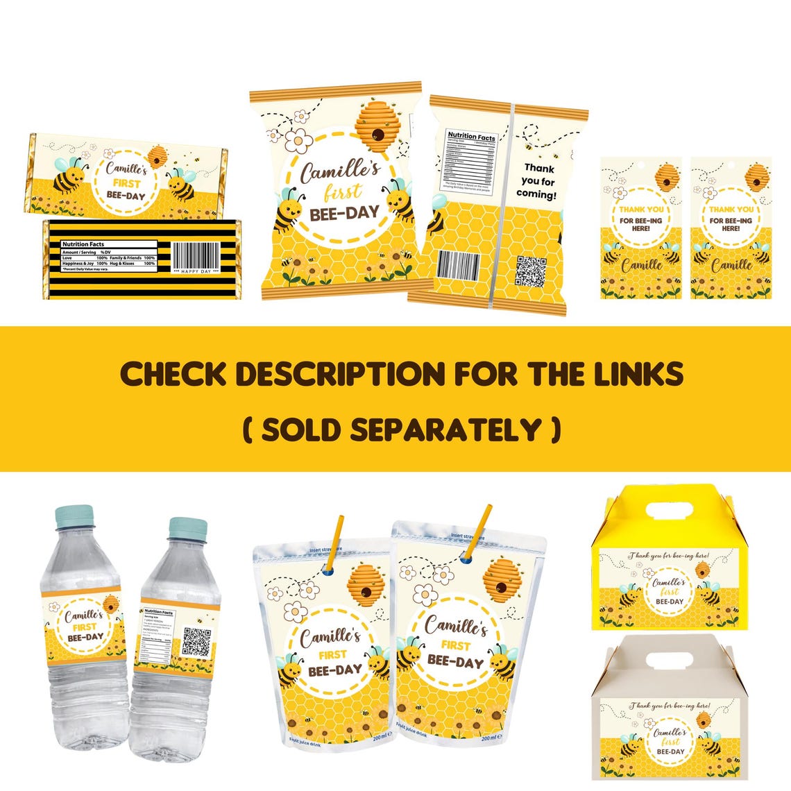 Editable Bee Chip Bag Label Template Honey Bee Party Labels Sweet to ...