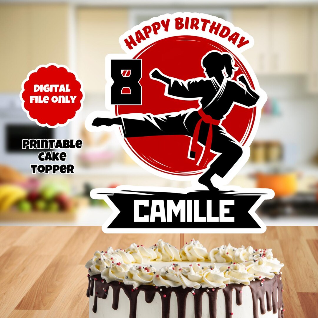 Martial Arts Cake Topper, Karate Party Cake Decor, Male Karate Birthday Cake Topper, Ninja ...