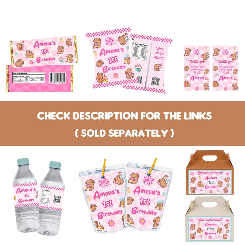 Editable Capybara Water Bottle Label Template, Printable Capybara Water ...