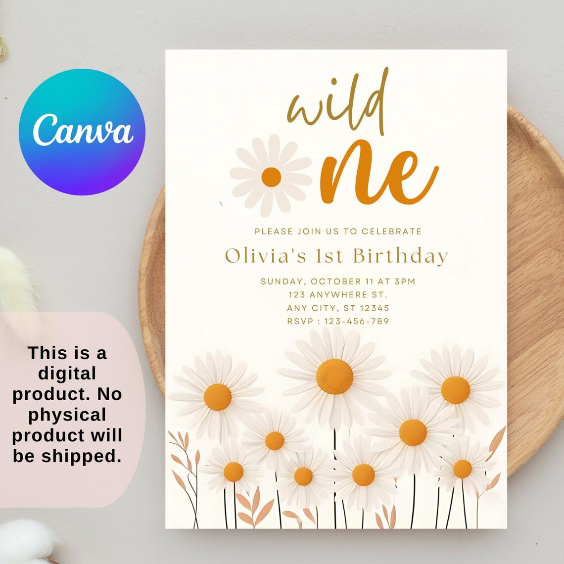 Daisy Birthday Invitation, Daisy Birthday Party Invitation, Daisy ...