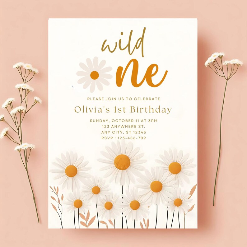 Daisy Birthday Invitation, Daisy Birthday Party Invitation, Daisy ...