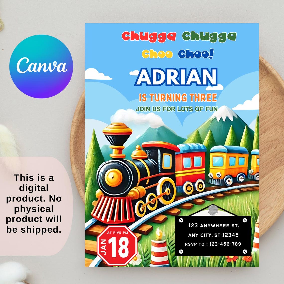 Train Birthday Invitation, Train Party Invitation, Train Invitation ...