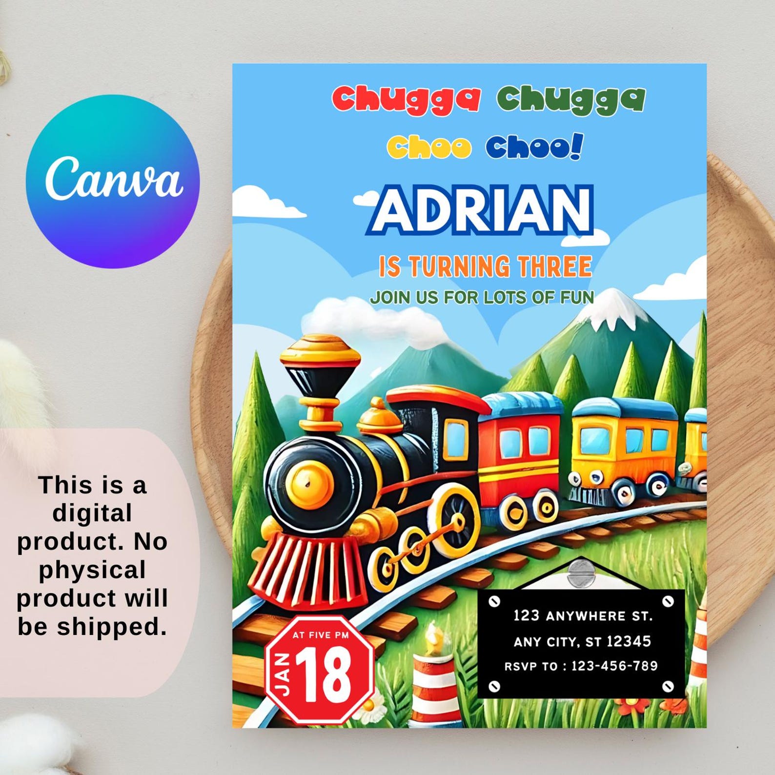 Train Birthday Invitation, Train Party Invitation, Train Invitation ...