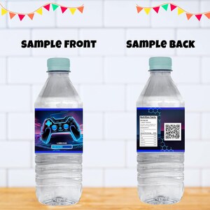Editable Video Game Water Bottle Labels, Video Game Label, Gamer Water ...