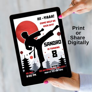 Karate Birthday Invitation, Taekwondo Party Invitation , Karate ...
