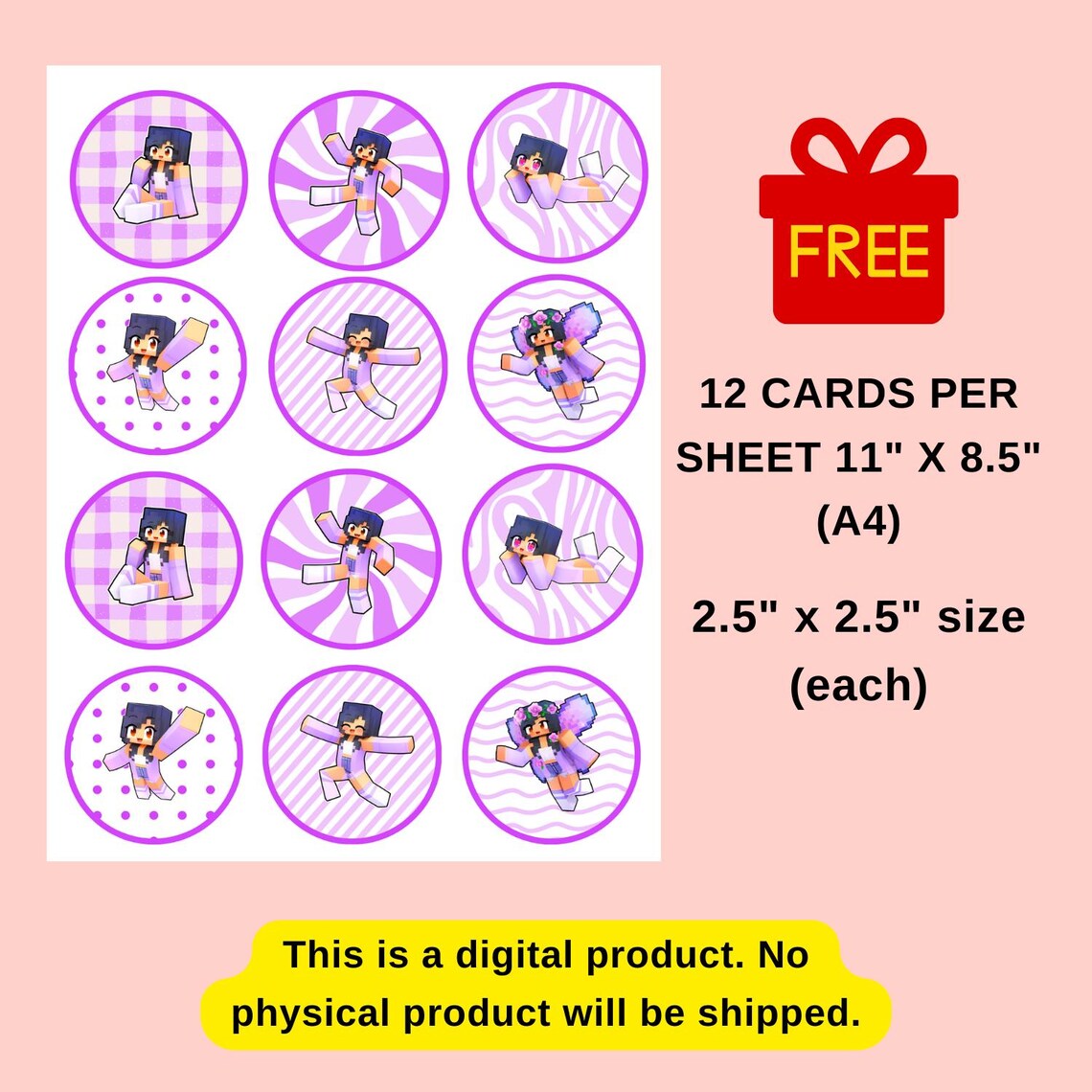 Aphmau Cake Topper, Aphmau Cupcake Toppers, Aphmau Birthday Cake Topper ...