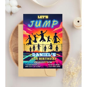 Jump Invitation, Editable Jump Birthday Invite, Trampoline Party ...