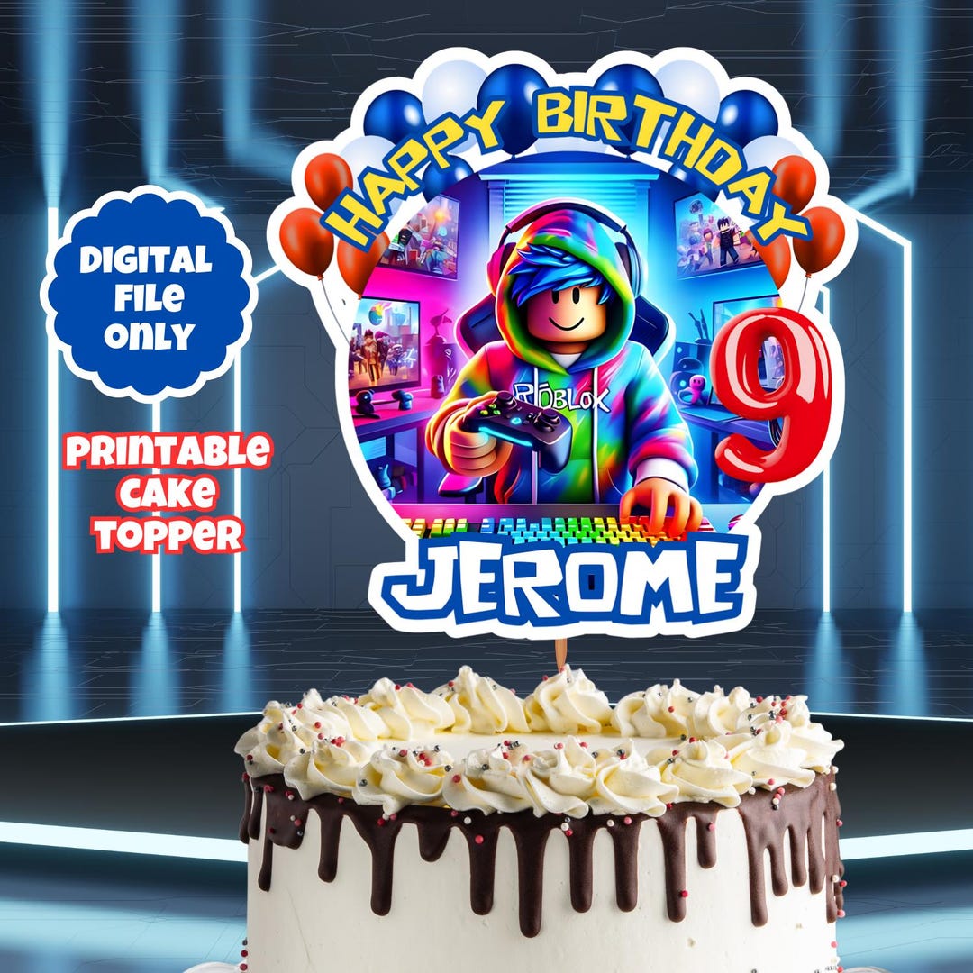 Roblox Birthday Cake Topper, Roblox Cake Topper, Roblox Topper, Gamer ...