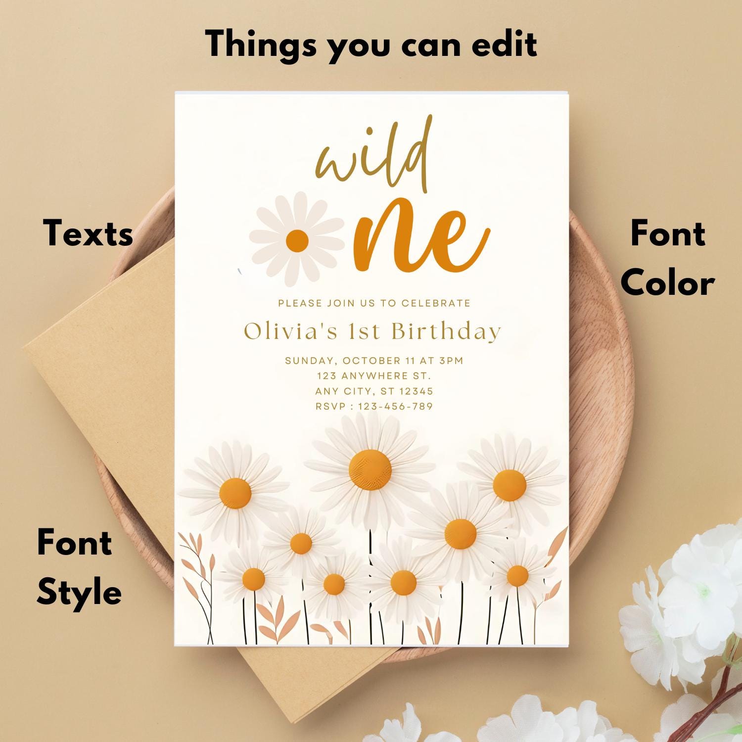Daisy Birthday Invitation, Daisy Birthday Party Invitation, Daisy ...