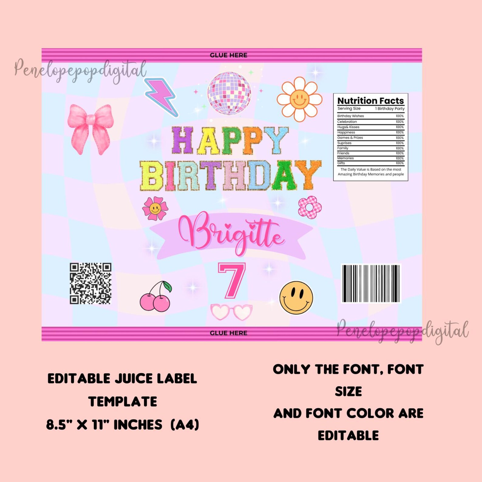 Patch Letter Chip Bag Label, Preppy Patch Letter Theme Party Chip Bag ...