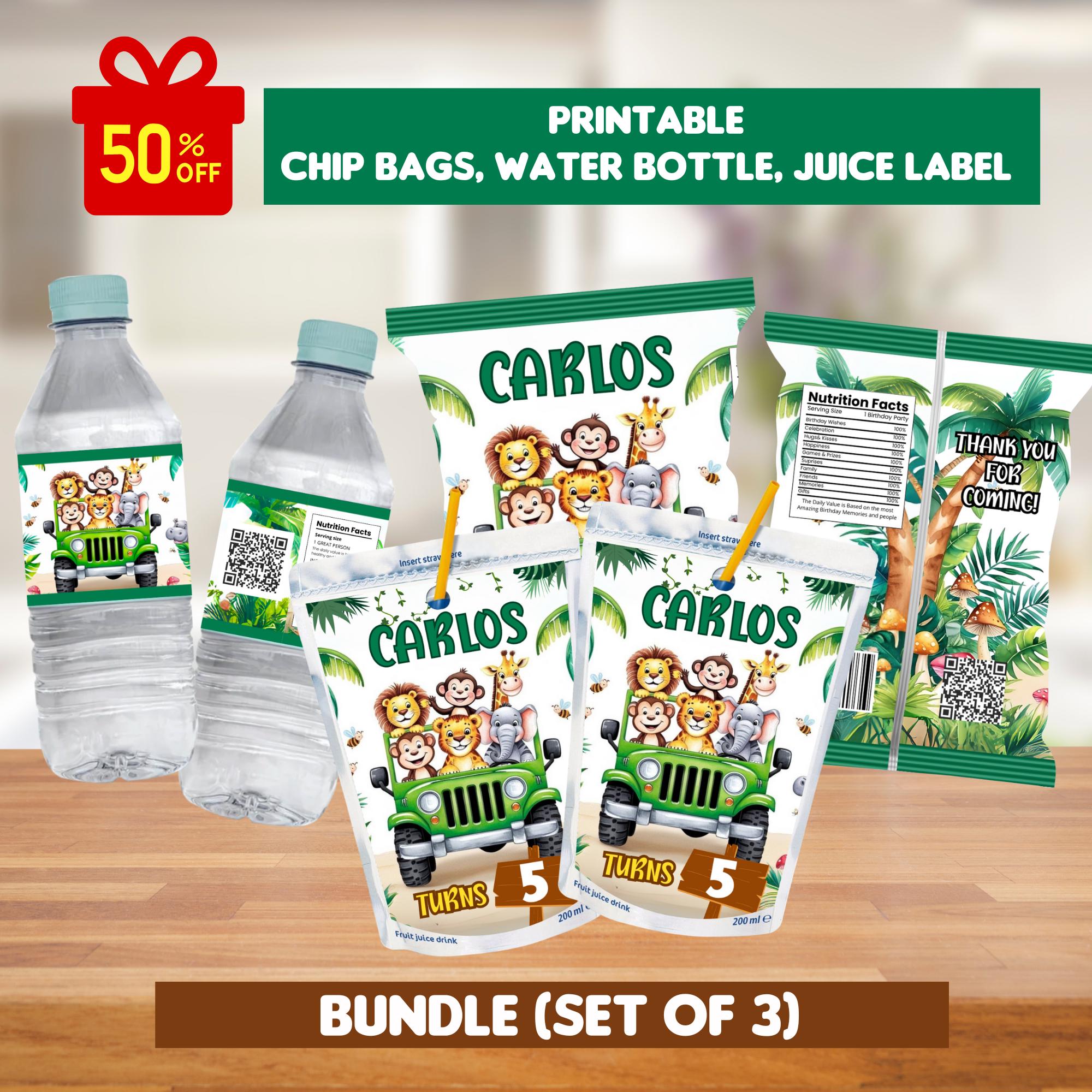 Safari Party Bundle Printable Template Wild One Birthday Full Package ...