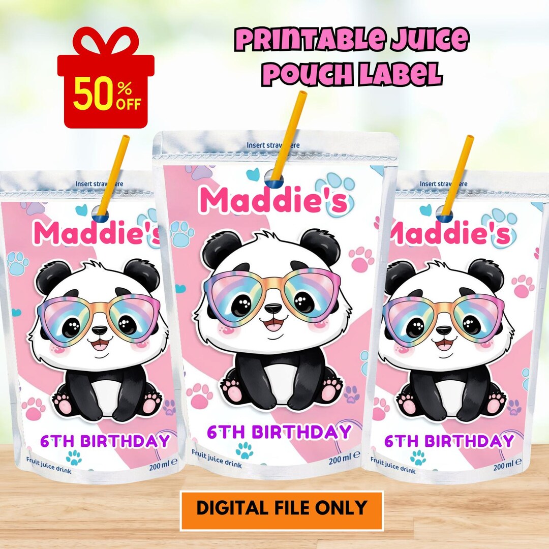 Panda Water Bottle Labels, Water Bottle Labels, Water Bottle Labels ...