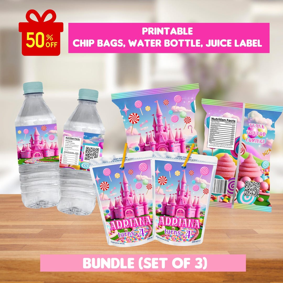 Editable Candy Land Birthday Bundle, Sweets Birthday Pack, Party Bundle ...