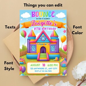 Bounce House Birthday Invitation, Bounce House Party Invite, Bounce ...