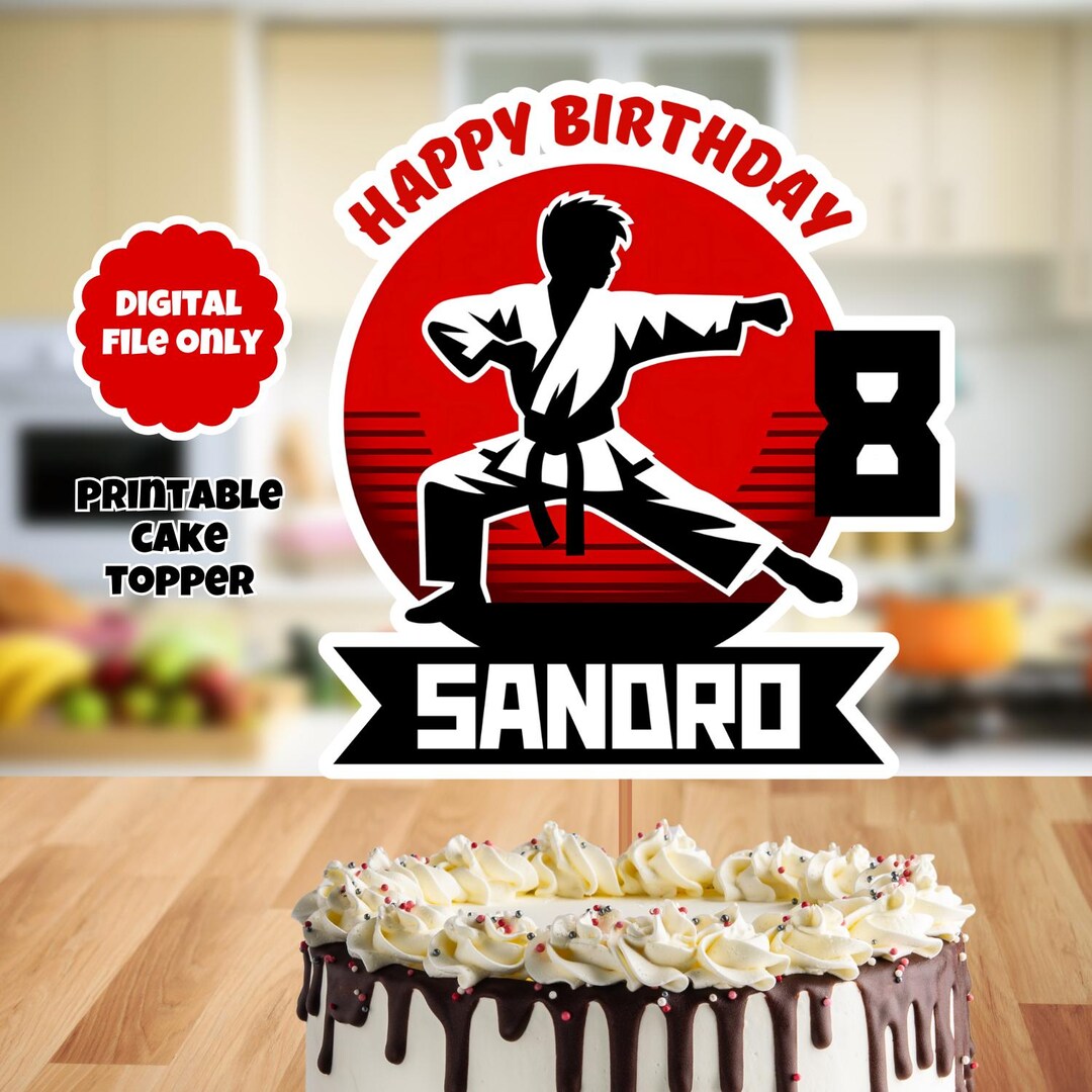 Martial Arts Cake Topper, Karate Party Cake Decor, Male Karate Birthday ...