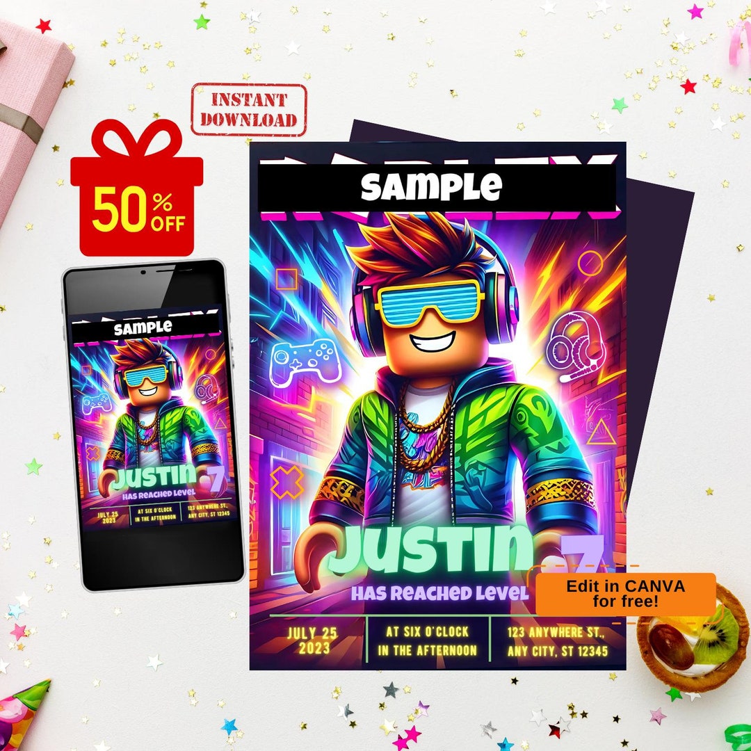 Ro-blocks Birthday Invitation, Ro-blocks Invitation, Ro-blocks Party ...