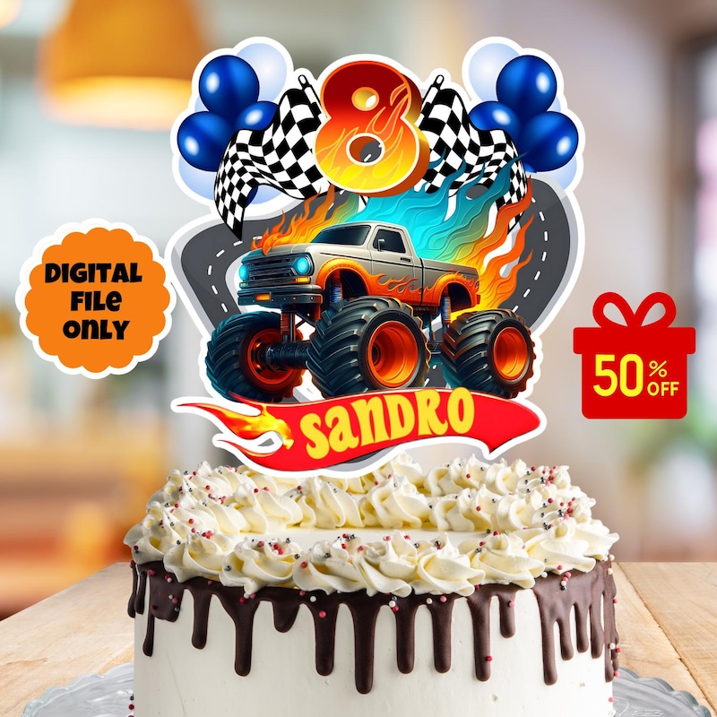 Monster Truck Cake Topper - Etsy