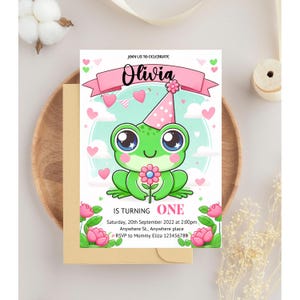 Frog Birthday Invitation, Frog Invitation, Frog Party Invitation, Cute ...
