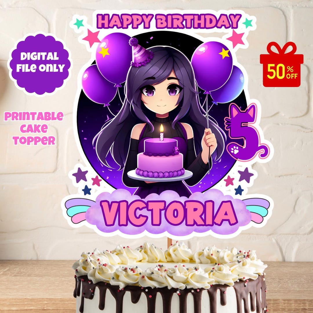 Aphmau Cake Topper, Editable Aphmau Cake Topper, Aphmau Topper, Aphmau ...