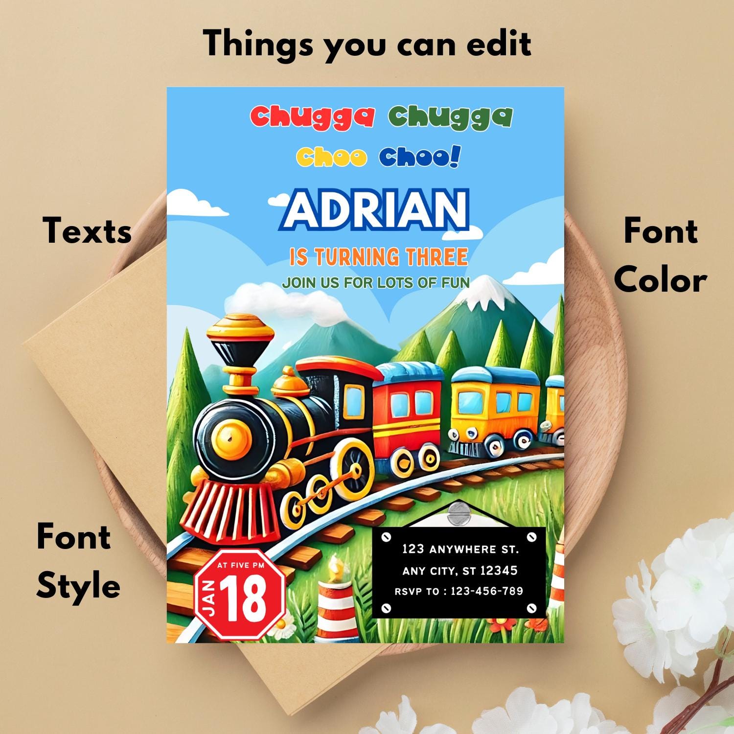 Train Birthday Invitation, Train Party Invitation, Train Invitation ...