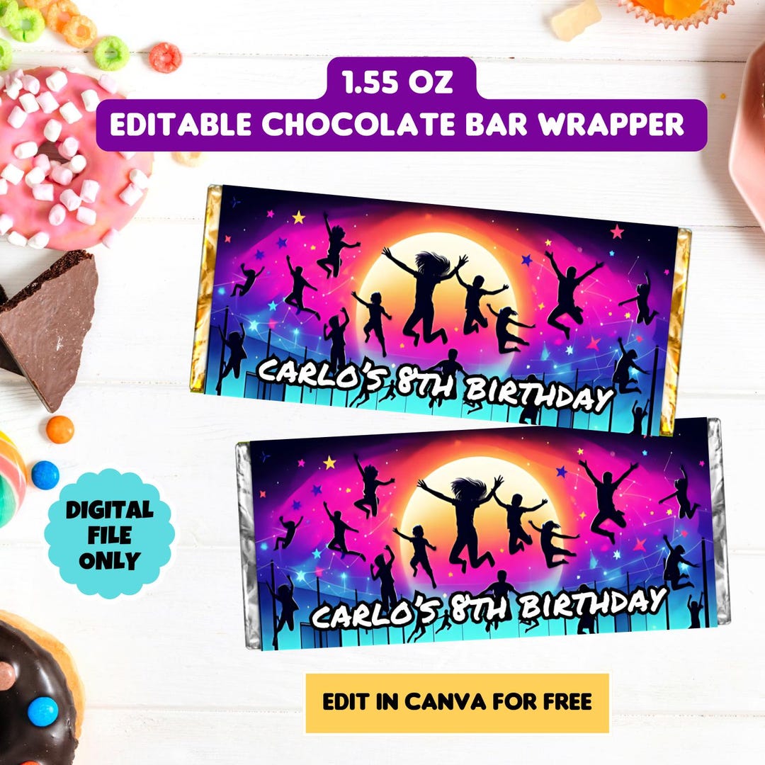 Editable Jump Chocolate Wrapper, Printable Candy Bar Wrapper, Jumping ...