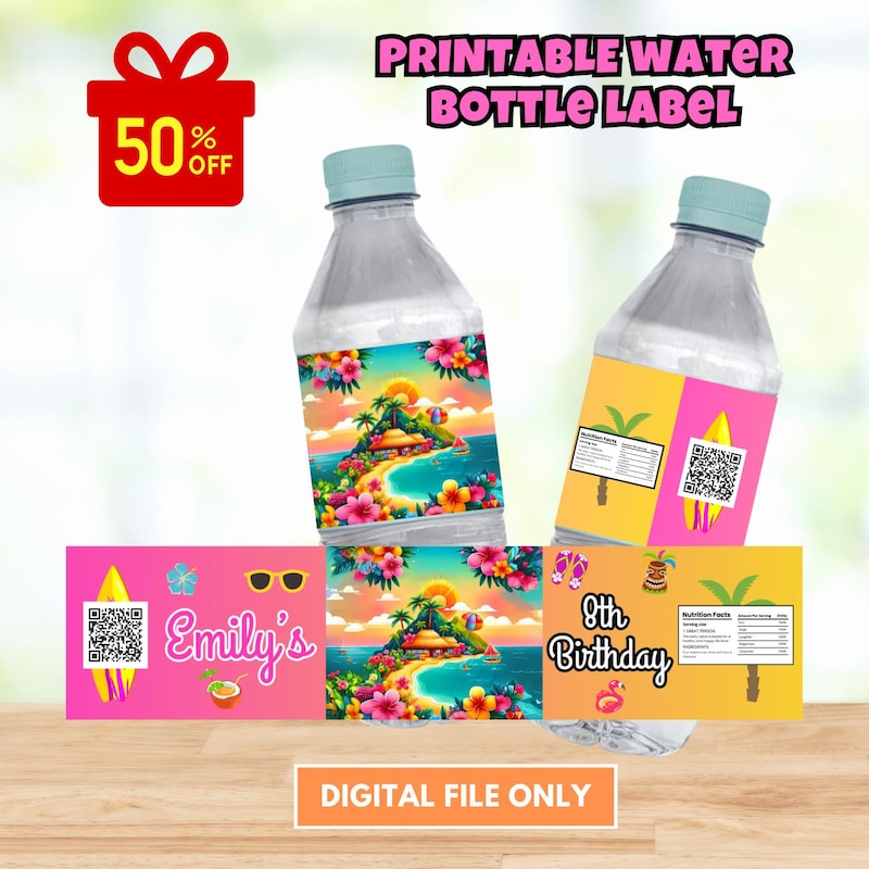 Birthday Luau Stickers - Etsy