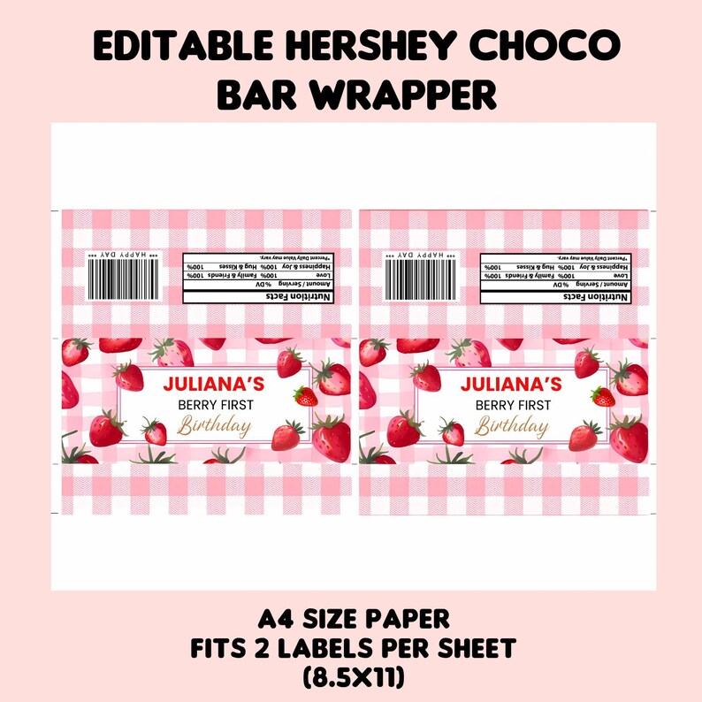 EDITABLE Strawberry Berry First Party Favors Bundle Set of 5. Printable ...