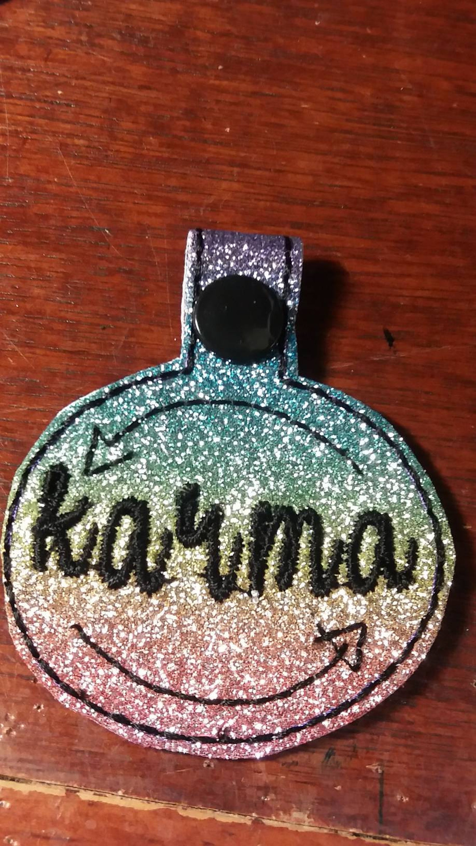 Karma Keyfob Keyring Glitter Rainbow Vinyl Karma - Etsy