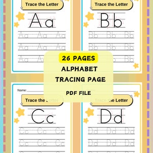 Alphabet Tracing Digital Book by Noni 26 Pages Alphabet Tracing Pdf ...
