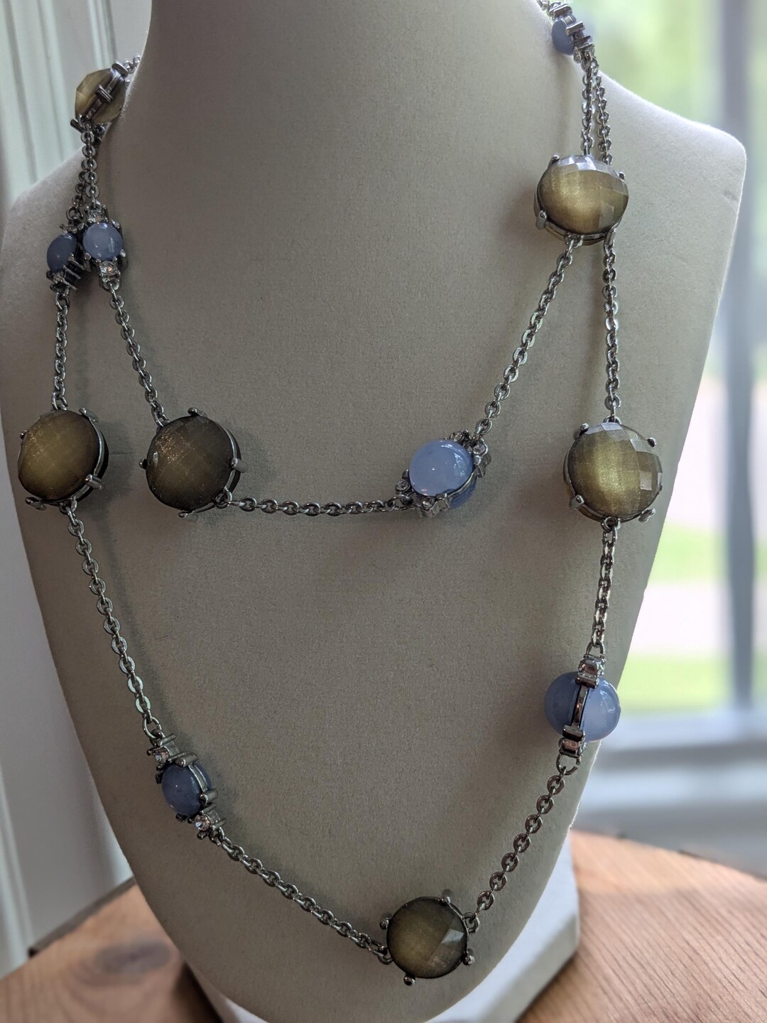 Blue and Orange Chain Necklace - Signed by White House Black Market ...