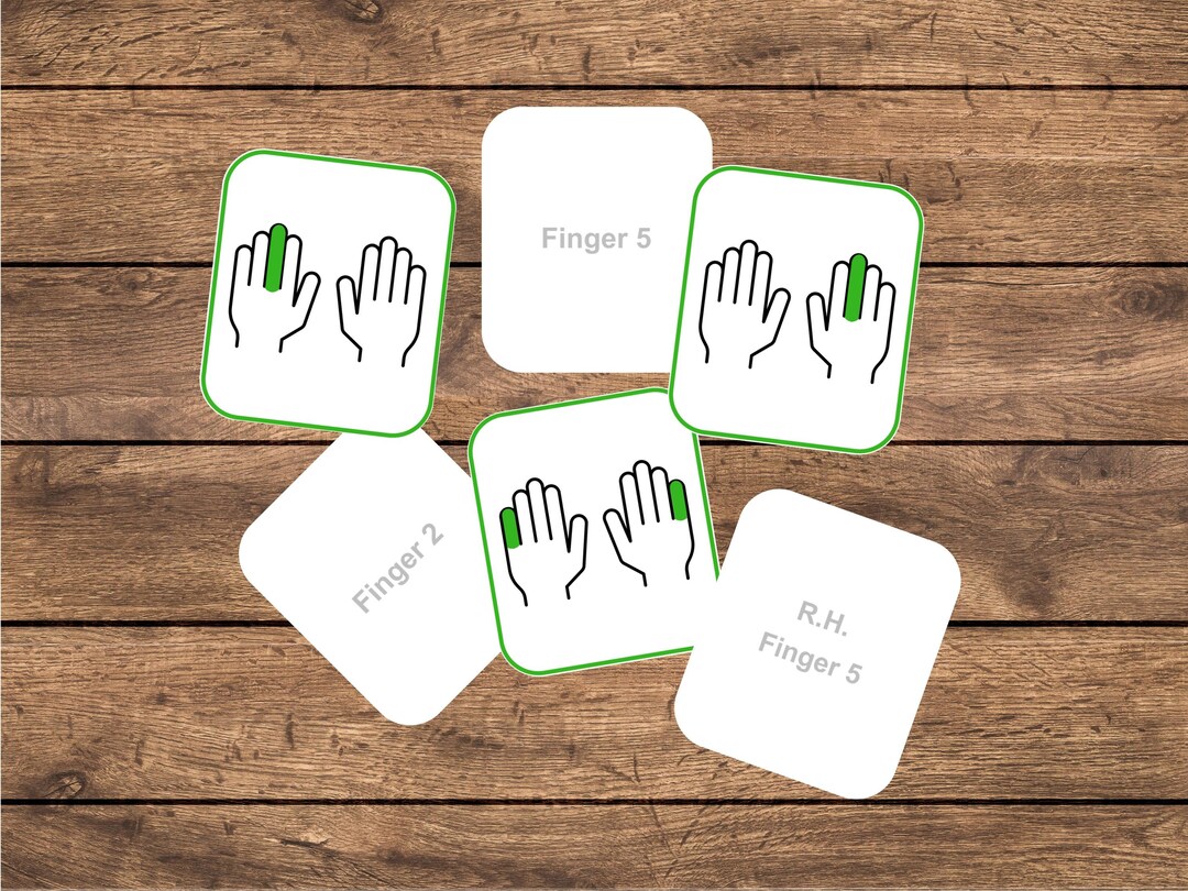 Finger Number Flashcards for Beginner Piano and Music Lessons Self Quiz ...