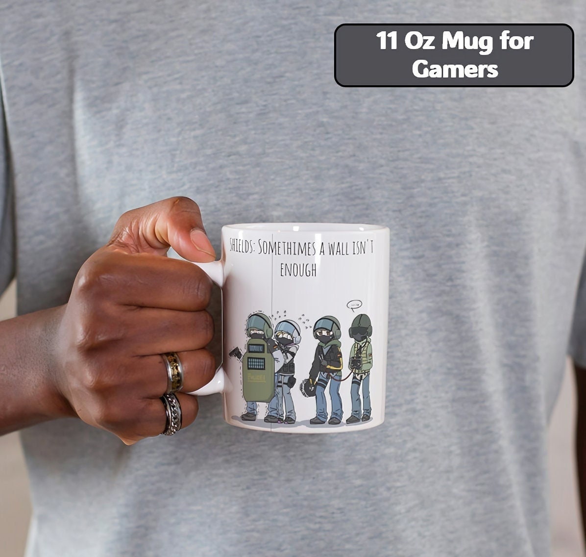 Rainbow Six Siege Mug, Funny Gamer Geek Parody, 11oz Coffee Tea Mugs ...