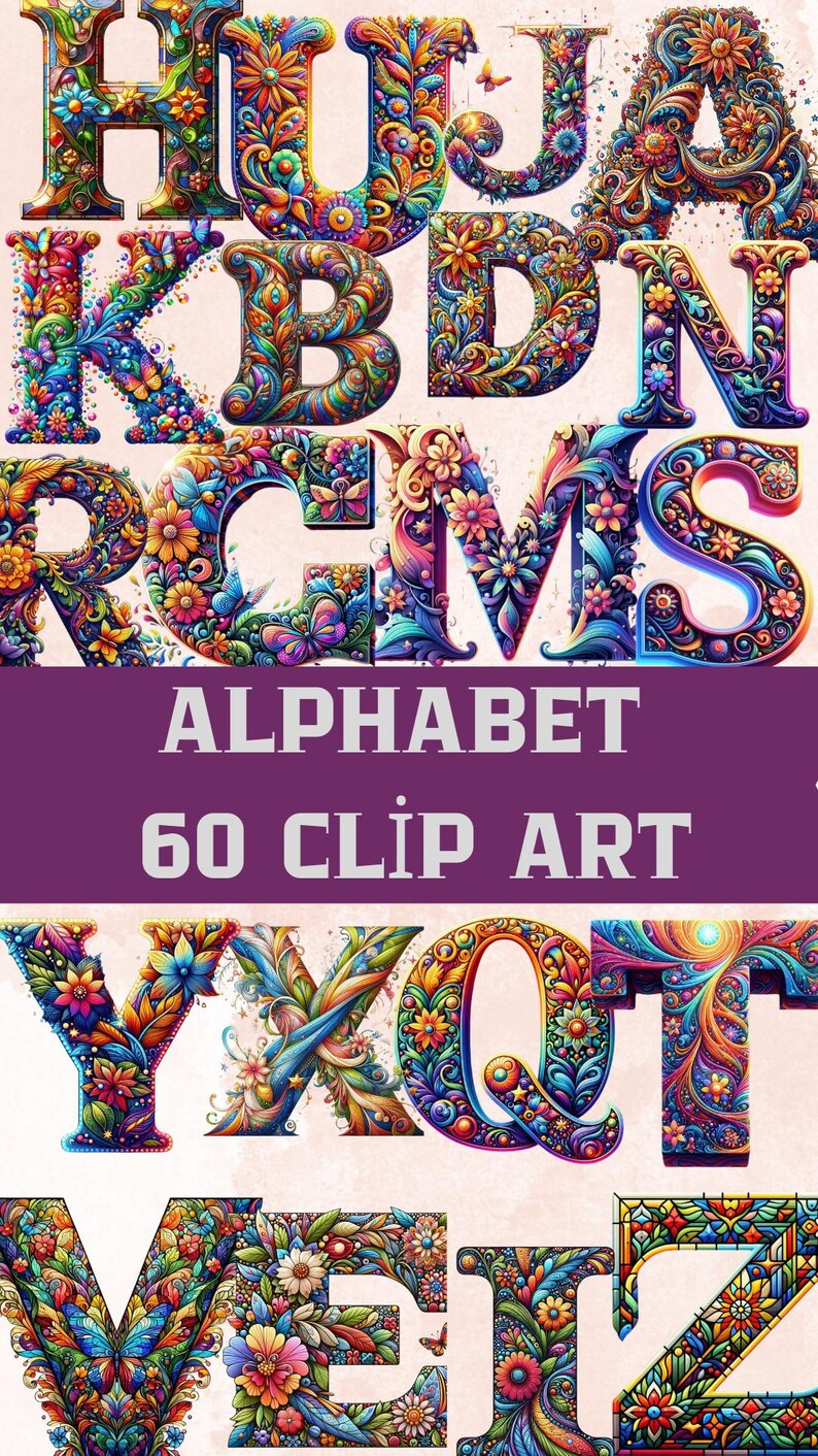 Alphabet Clipart,clipart,pattern,digital Download,transparent ...