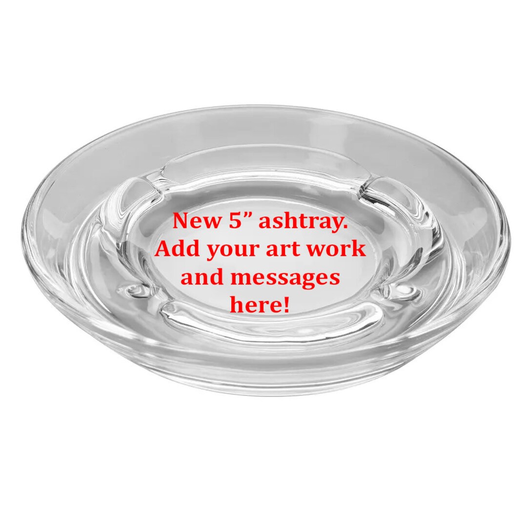 Five Inch Round Glass Ashtray - Etsy