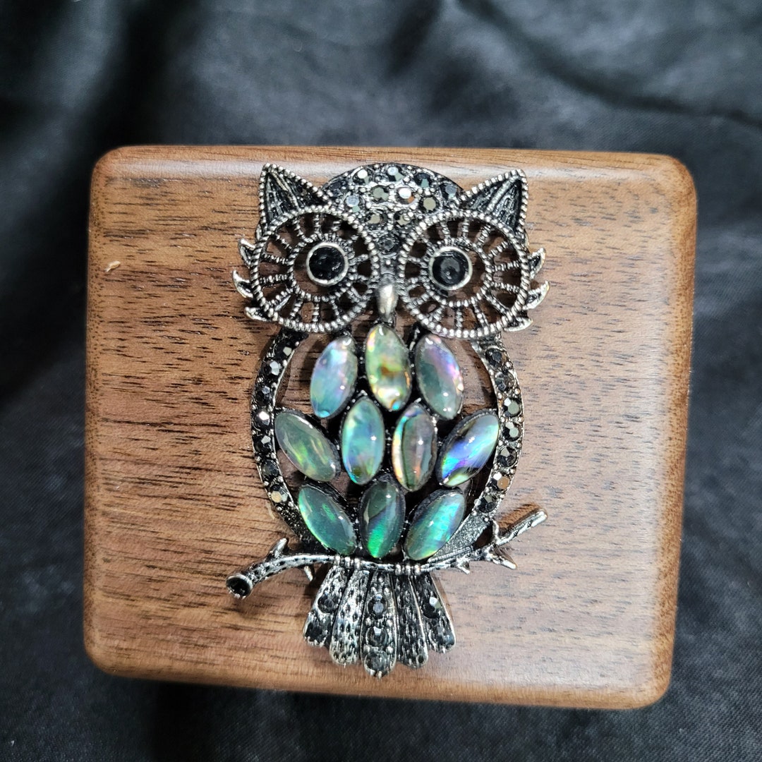 Owl Music Box With Colorful Stone Body - Etsy