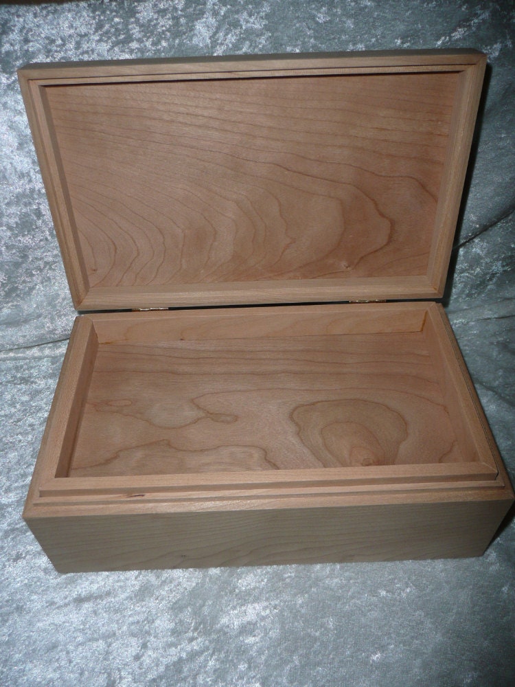 Cherry Wood Box With Removable Tray. - Etsy
