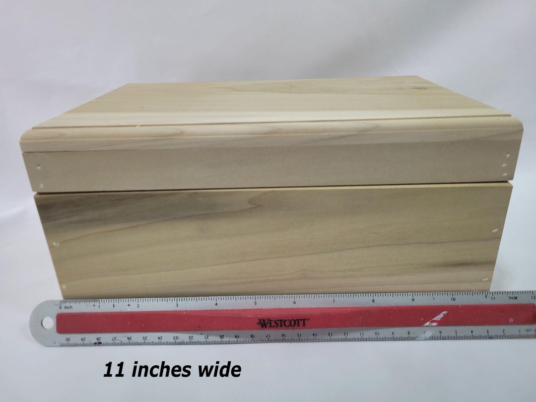 Poplar Wood Box 11" X 7" X 5.5" - You Customize - Etsy