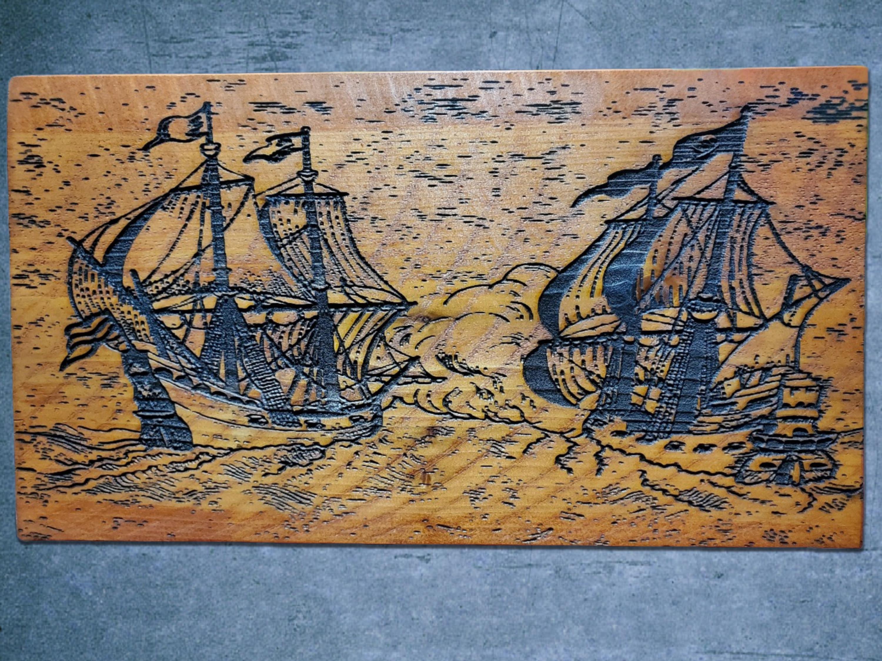Laser Engraved Wood Sailing Ships - Etsy