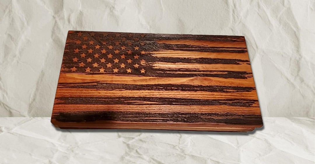 Laser Engraved Wood Flags (can Be Customized) - Etsy