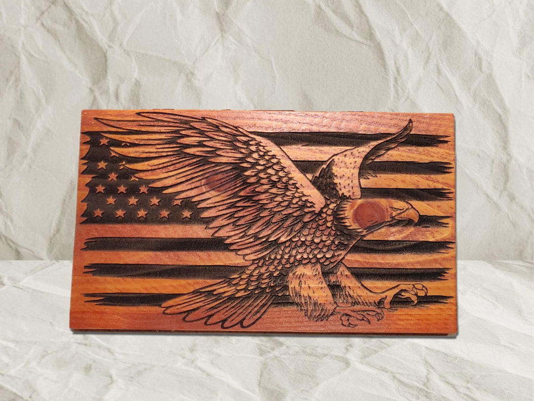 Laser Engraved Wood Flags (can Be Customized) - Etsy