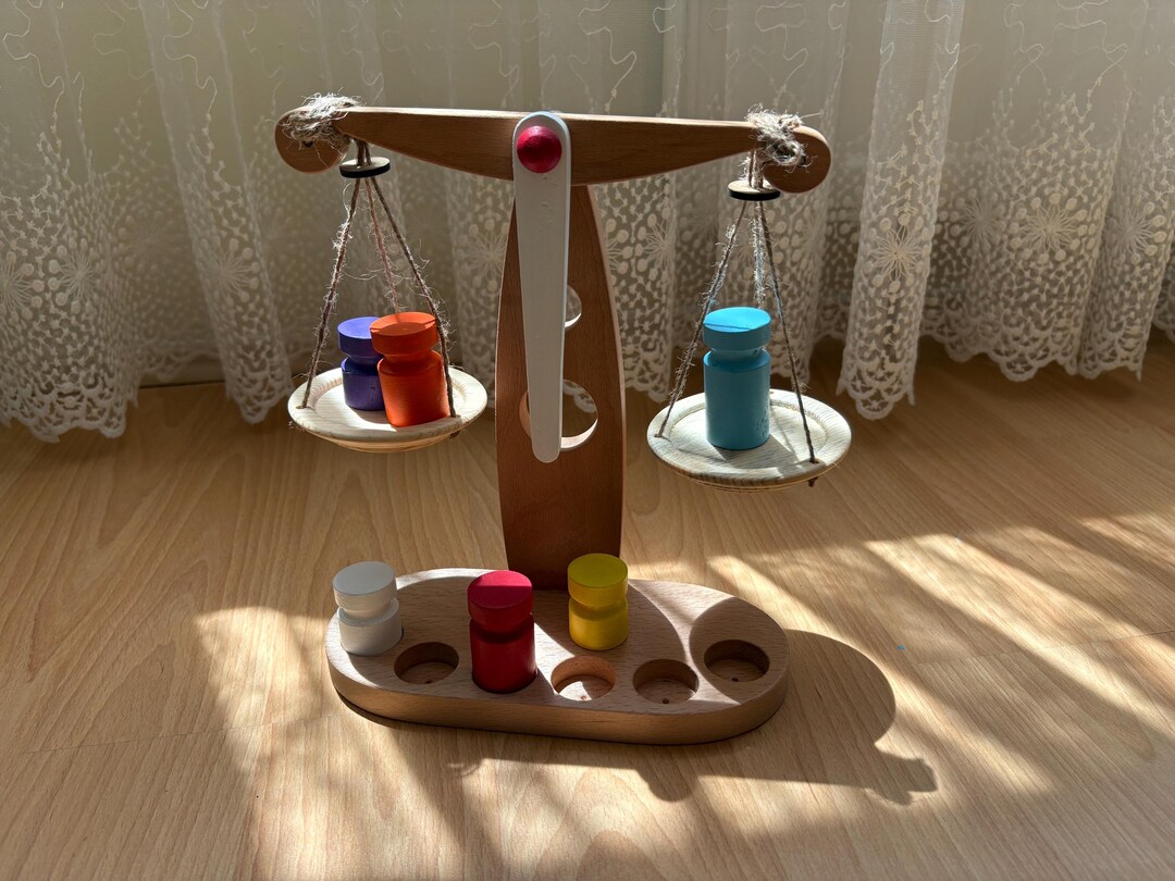 Dilmex Handmade Wooden Balance Scale Toy - Durable, Safe and Natural ...